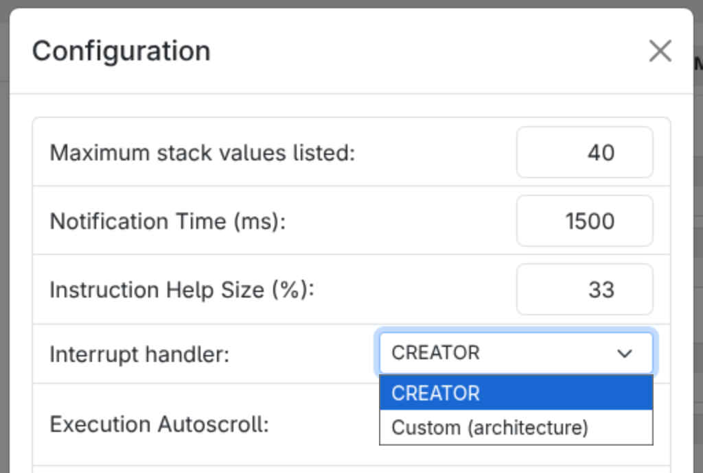 Execution Control · CREATOR documentation