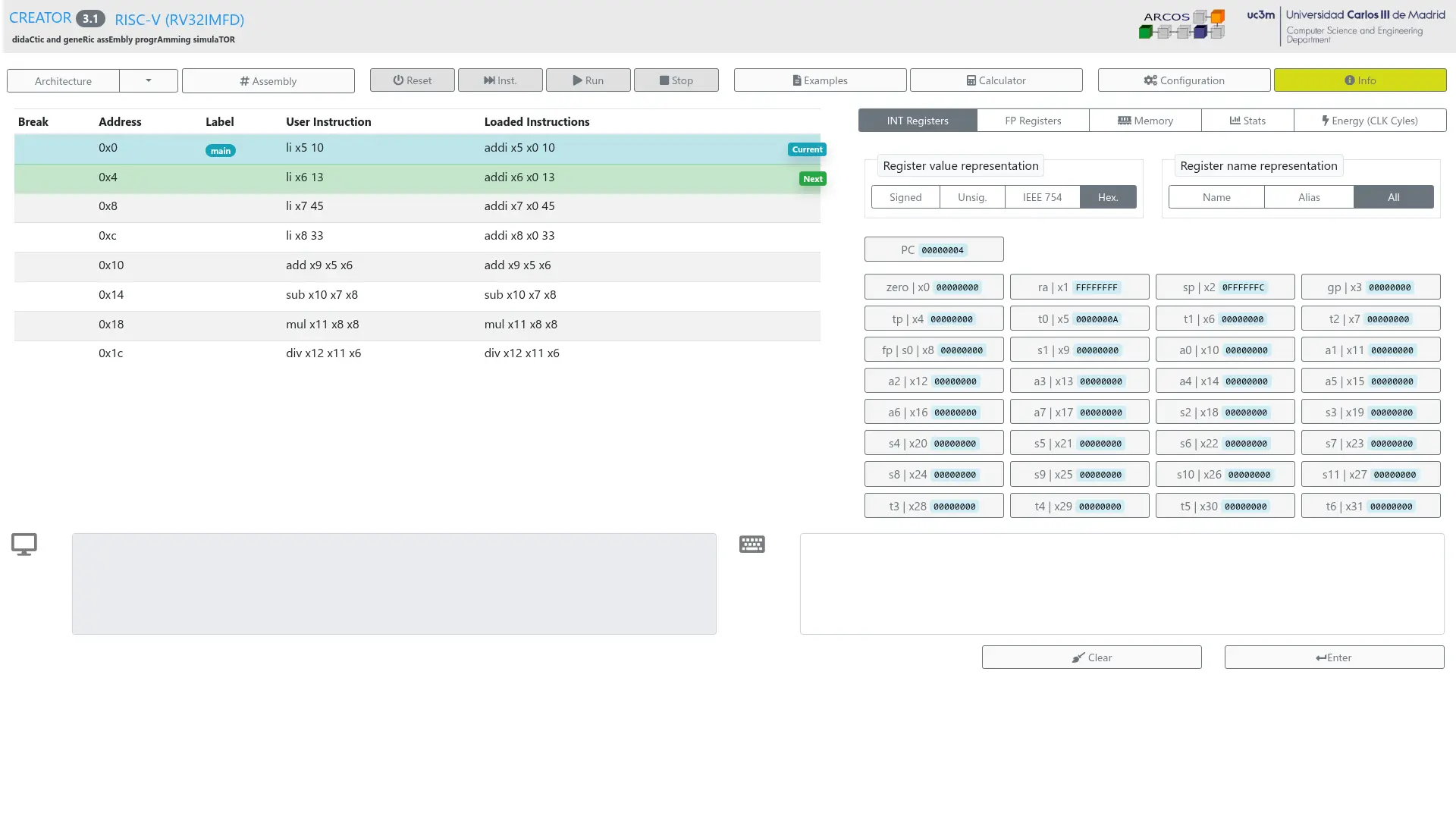 CREATOR - Assembly Programming Simulator