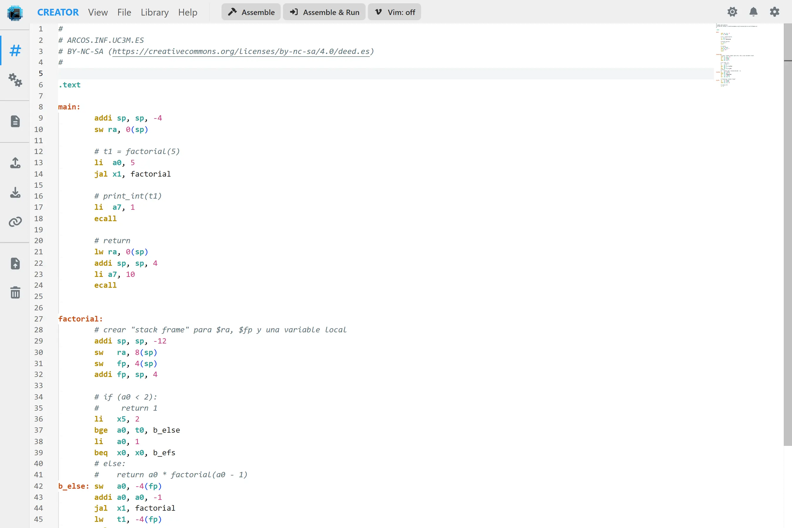 CREATOR - Assembly Programming Simulator